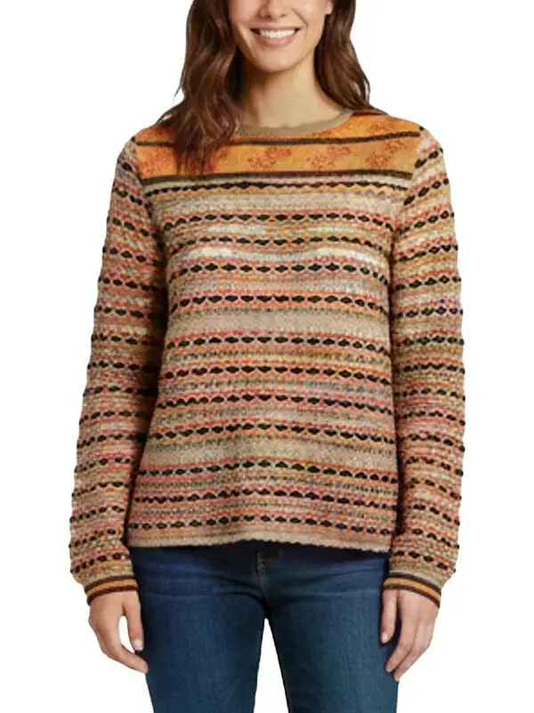 Missoni Floral And Striped Intarsia Jumper - Orange