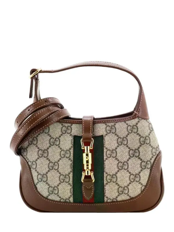 Gucci Jackie 1961 Gg Coated Canvas Mini Hobo Bag - Brown