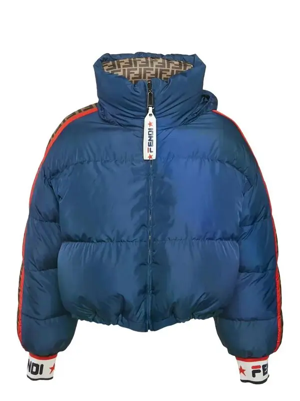 Fendi X Fila Zucca-pattern Reversible Puffer Jacket - Brown