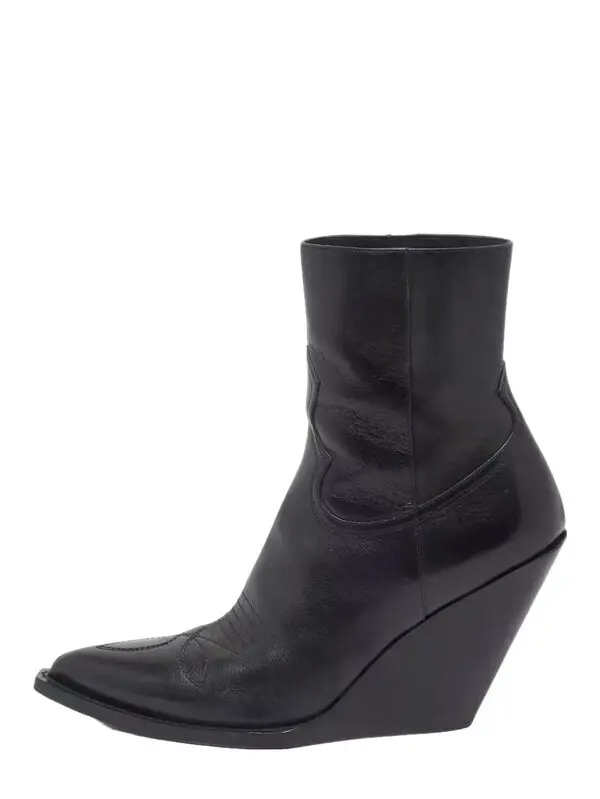 Celine Western-style Panelled Ankle Boots - Black
