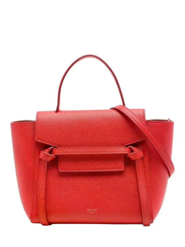 Celine Nano Grained Calfskin Belt Bag Satchel - Red