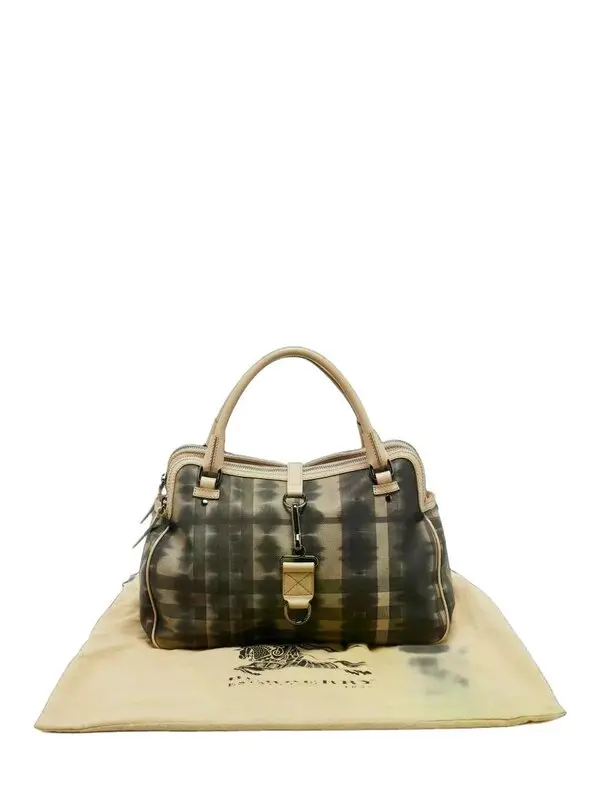 Burberry Smoked Check Double-zip Satchel Bag - Grey