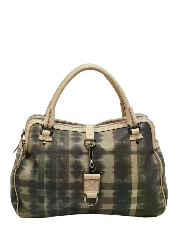 Burberry Smoked Check Double-zip Satchel Bag - Grey