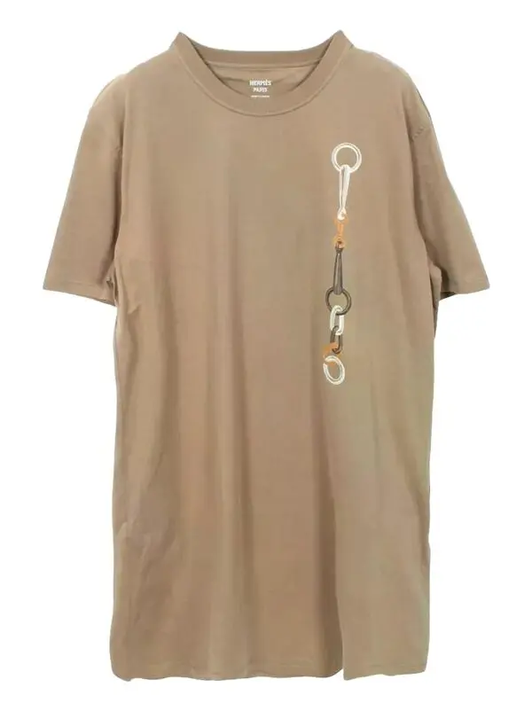 Hermès Graphic Print Mini T-shirt Dress - Brown