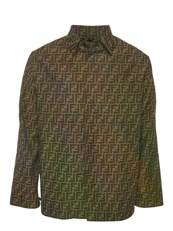Fendi Zucca Jacquard Shirt Jacket - Brown