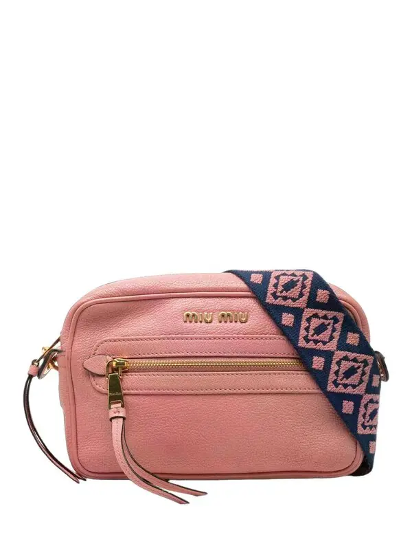 Miu Miu Goatskin Madras Camera Bag - Pink