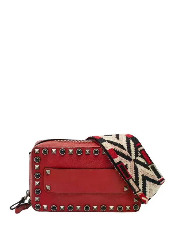 Valentino Garavani Rolling Rockstud Crossbody Bag - Red