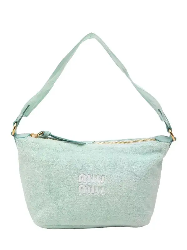 Miu Miu Terry Cloth Logo Handbag - Green