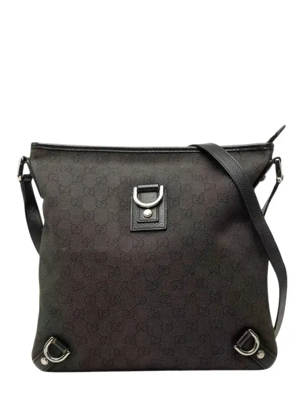 Gucci Gg Monogram Denim Abbey D-ring Crossbody Bag - Brown
