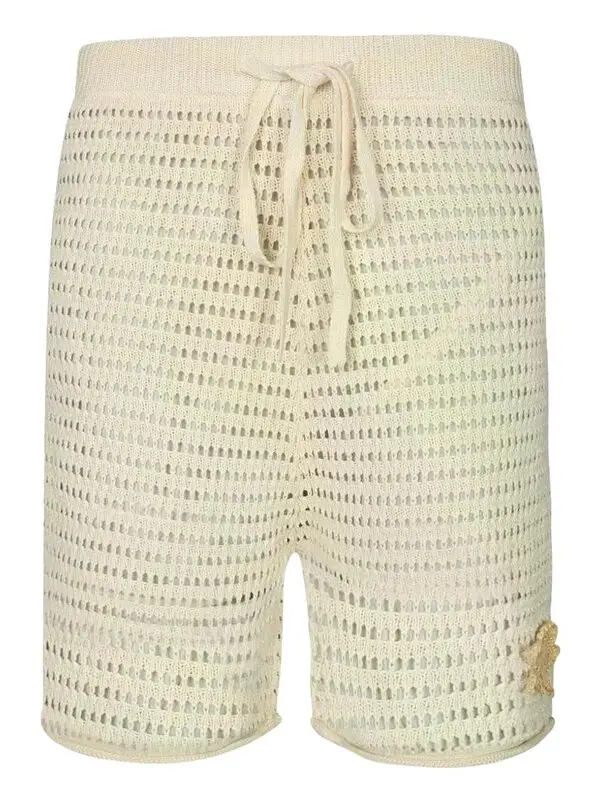 Commas Beige Crochet Knit Shorts - Neutrals