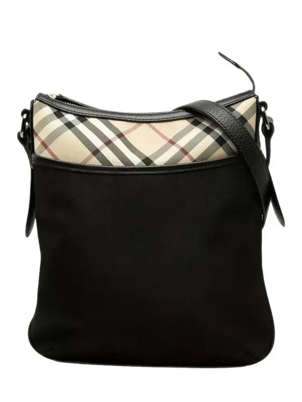 Burberry 2000-2017 Nova Check Trimmed Nylon Crossbody Bag - Black
