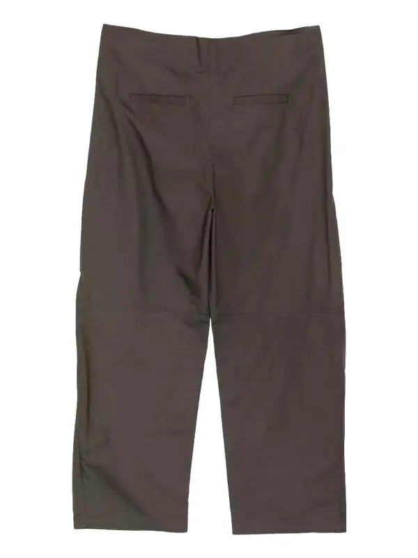 LESS Cotton Barrel-leg Pants - Brown