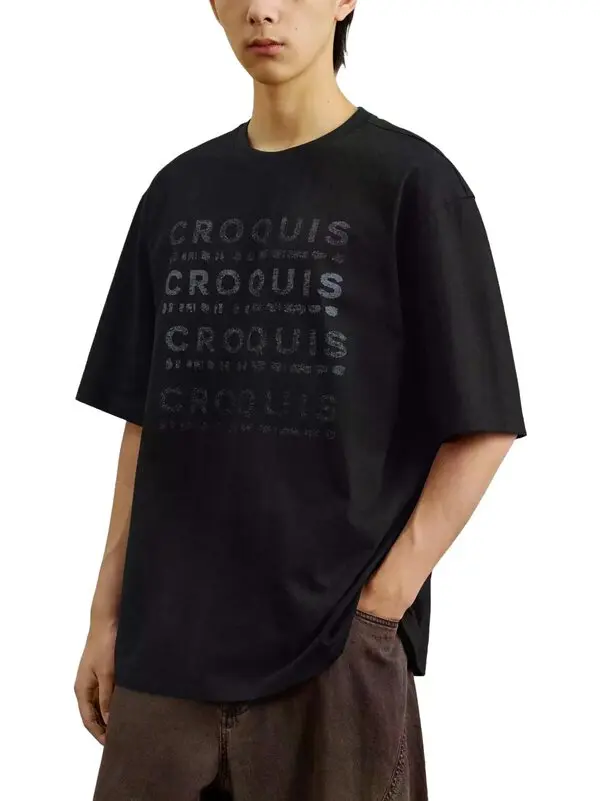 CROQUIS Graphic-print Tee - Black