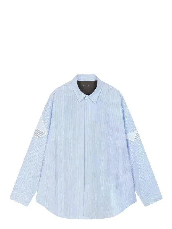 CROQUIS Sailboat-appliqué Striped Shirt - Blue