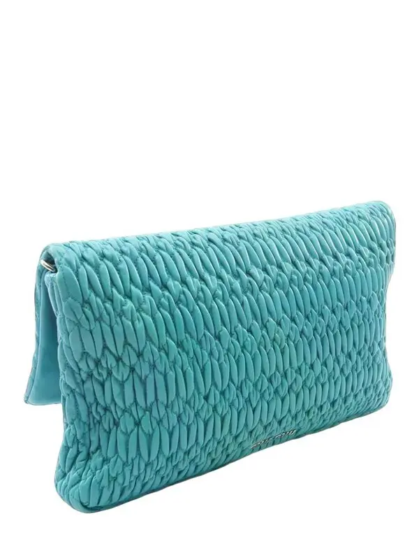 Miu Miu Matelassé Nappa Crystal Chain Satchel - Blue