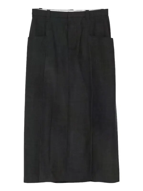 LESS A-line Pleated Skirt - Grey