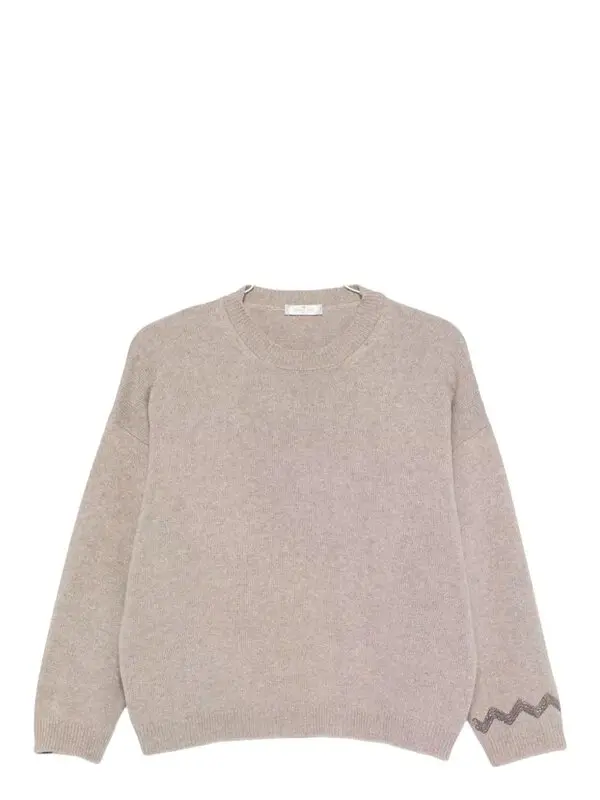 PANICALE Bead-embellished Drop Shoulder Sweater - Neutrals