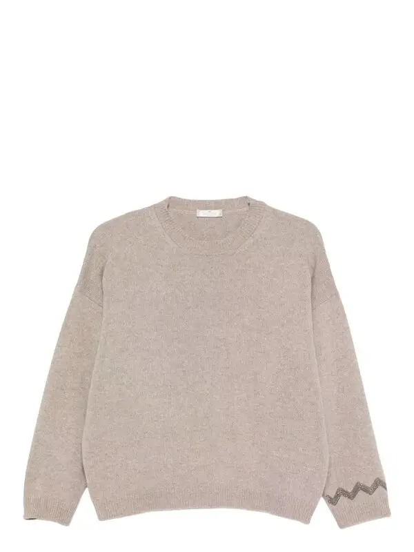 PANICALE Bead-embellished Drop Shoulder Sweater - Neutrals