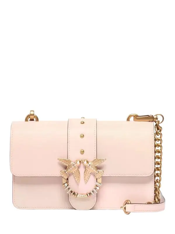 Pinko Love Birds Crystal-embellished Shoulder Bag - Pink