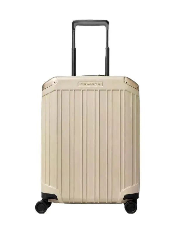 PIQUADRO Logo-plaque Ribbed Suitcase - Neutrals