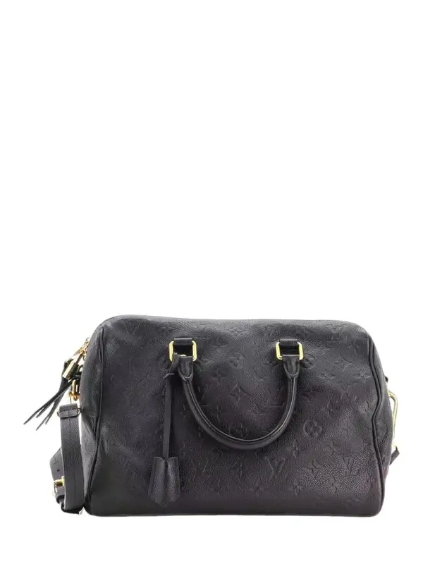 LOUIS VUITTON Speedy Bandouliere Monogram Empreinte Leather 30 Satchel - Black