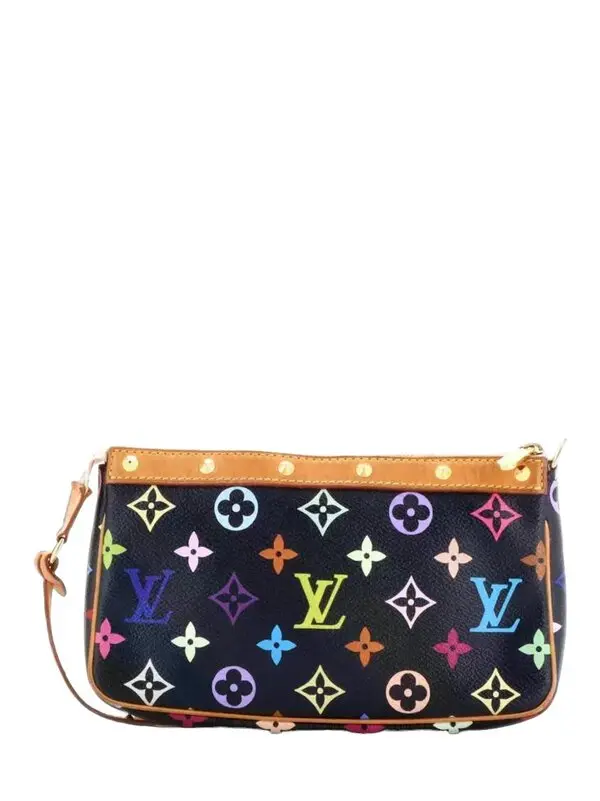 LOUIS VUITTON Pochette Accessoires Monogram Multicolor Clutch Bag - Black