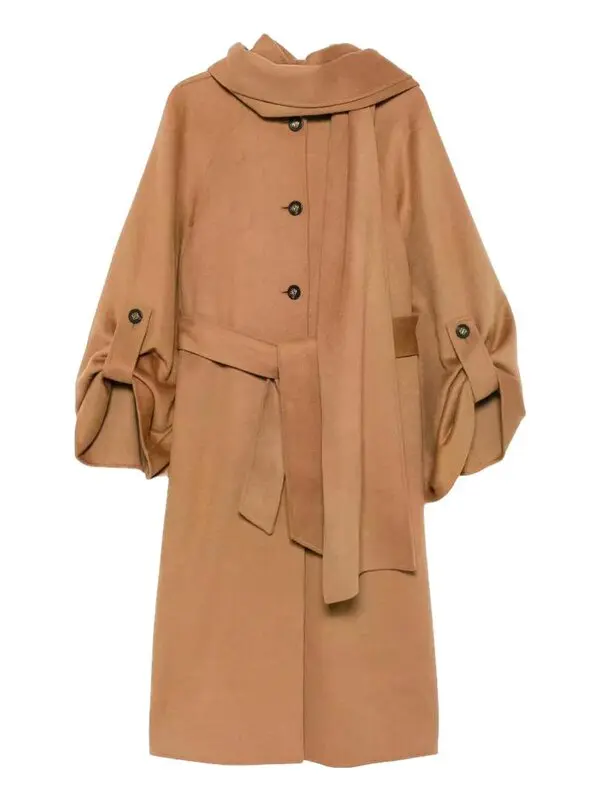 Zimmermann Belted Coat With Scarf Detail - Neutrals