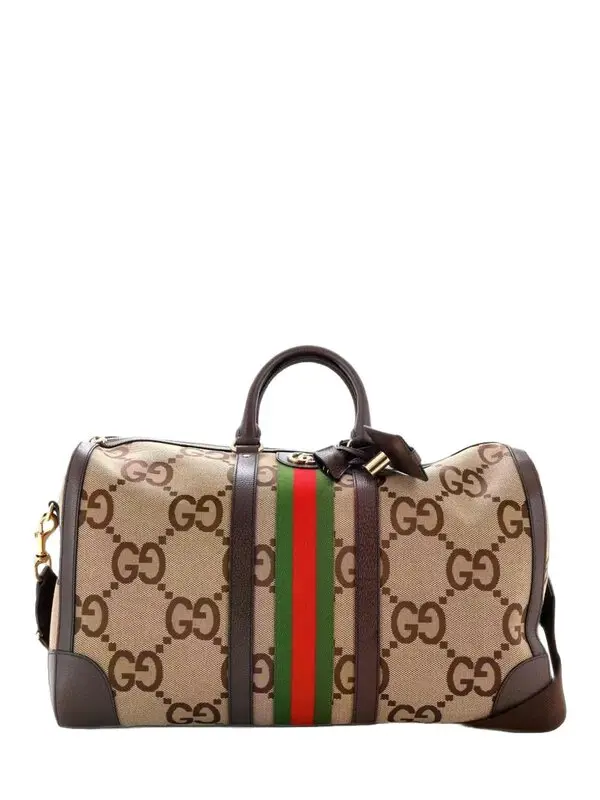 Gucci Savoy Jumbo Gg Canvas Convertible Duffle Bag - Brown