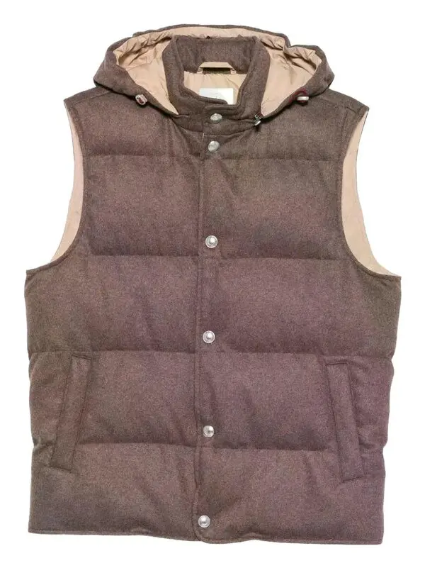 Eleventy Quilted Down Vest - Brown