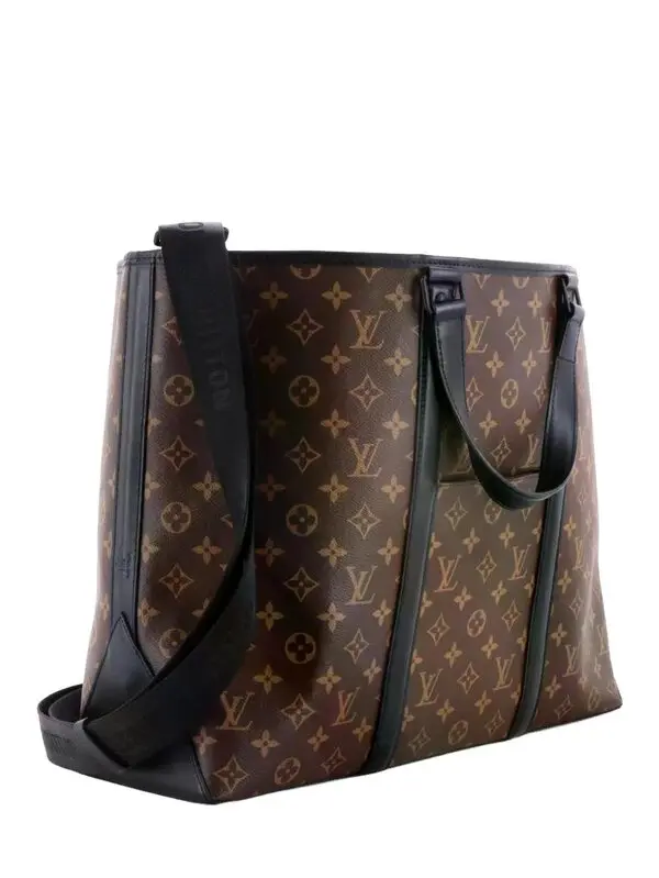 LOUIS VUITTON Weekend Macassar Monogram Canvas Gm Tote Bag - Black