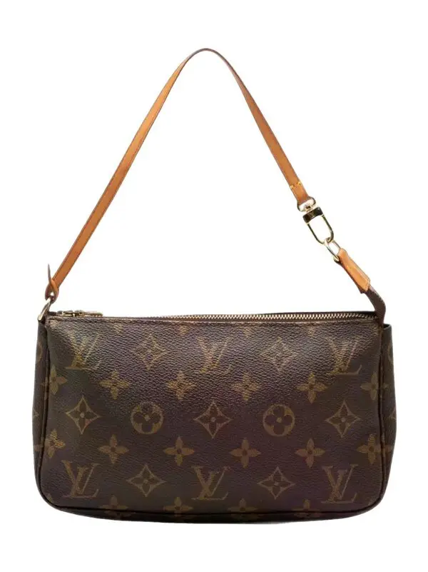 LOUIS VUITTON 2001 Monogram Pochette Accessoires Shoulder Bag - Brown