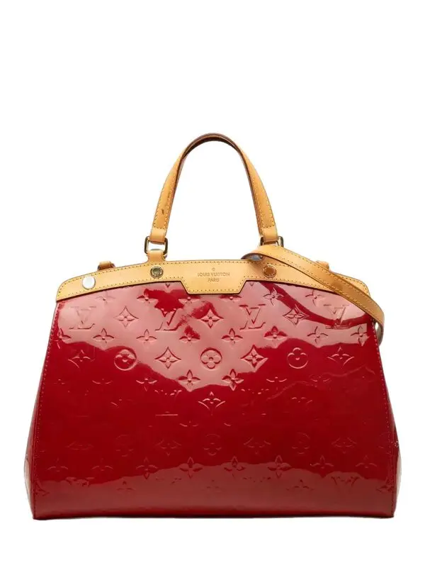 LOUIS VUITTON 2014 Monogram Vernis Brea Mm Satchel - Red
