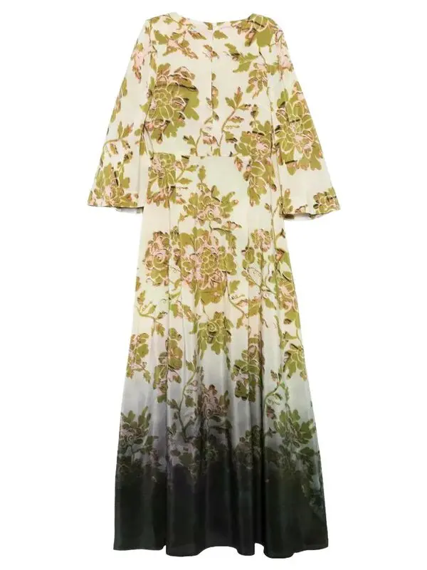 La DoubleJ Belle Botanical Print Ombré Maxi Dress - Neutrals