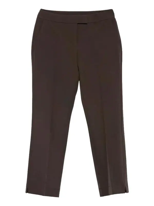 Imperial Pressed Crease Side Slit Trousers - Brown