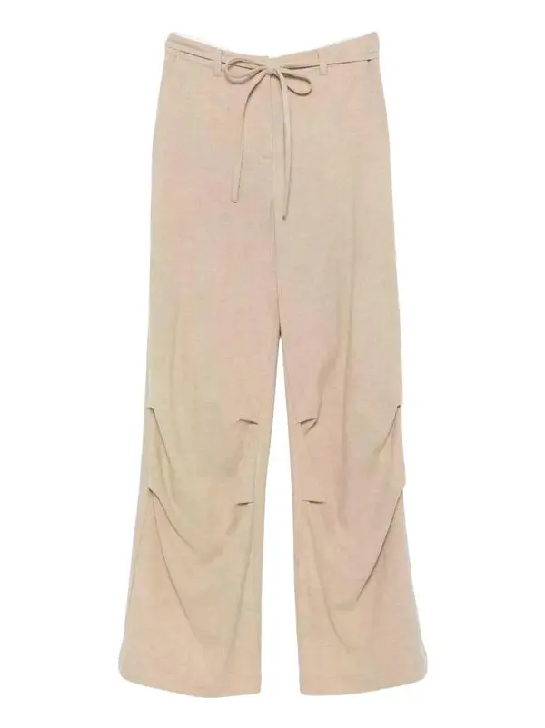 LE SULLY STUDIO Pleated Wide Leg Trousers - Neutrals