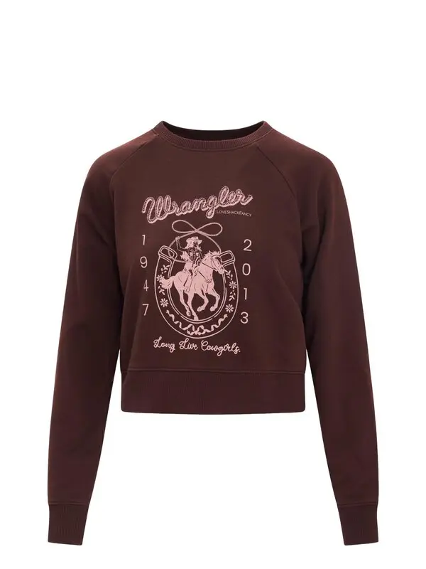 LoveShackFancy Wrangler X Crewneck Sweatshirt - Brown