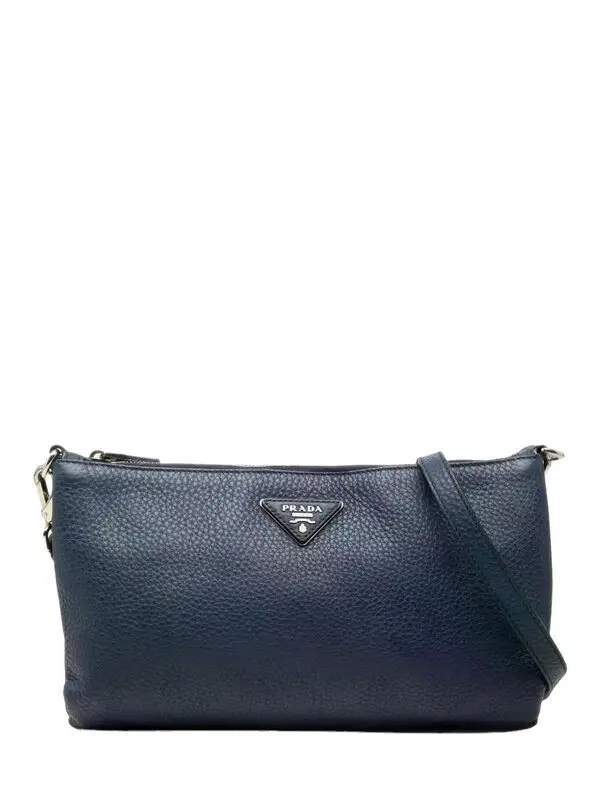 Prada Vitello Daino Crossbody Bag - Blue