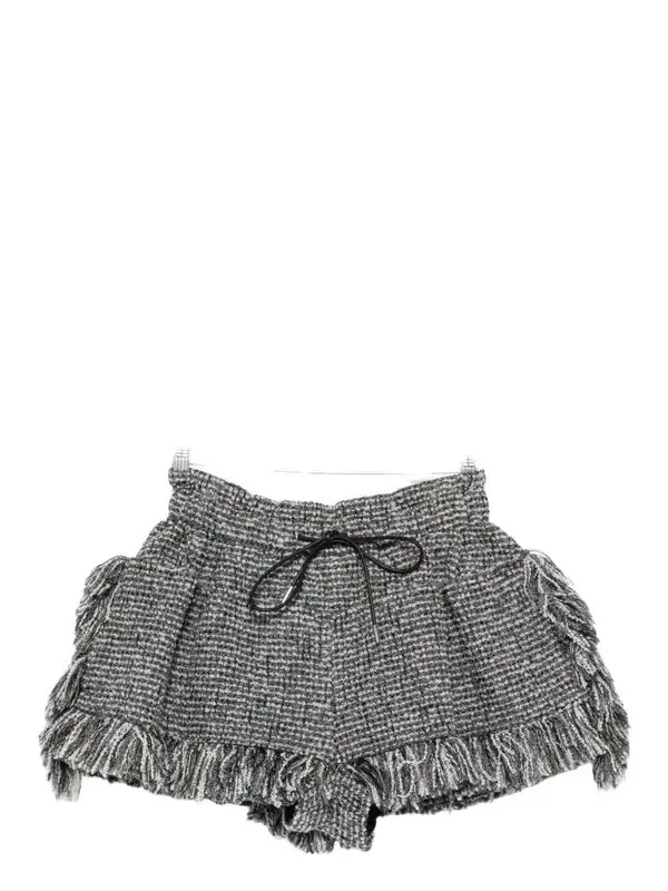Sacai Fringed Tweed Shorts - Grey