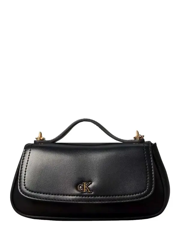 Calvin Klein Plaque Top-handle Shoulder Bag - Black