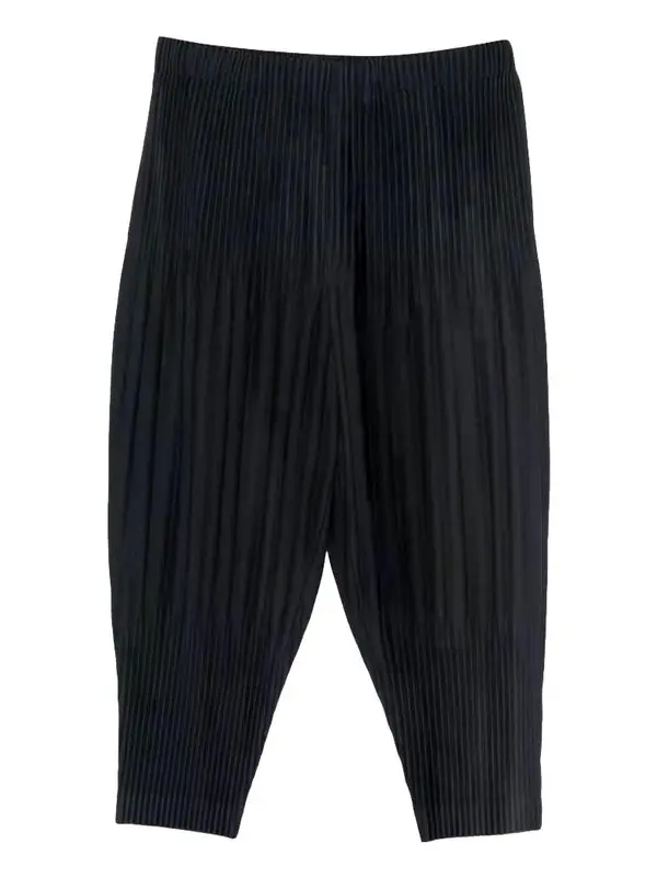 Issey Miyake Pleated Cropped Trousers - Blue