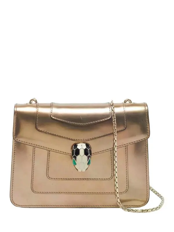BVLGARI Small Serpenti Forever Patent-leather Shoulder Bag - Gold