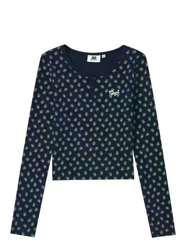 CHOCOOLATE All-over-print Long-sleeve T-shirt - Blue