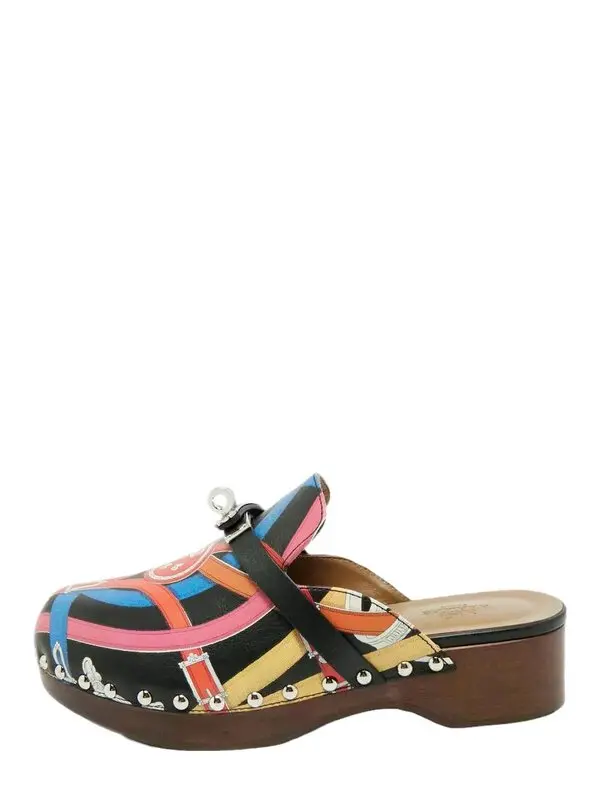 Hermès Carlotta Cavalcadour Mules With Kelly Buckle Detail - Black