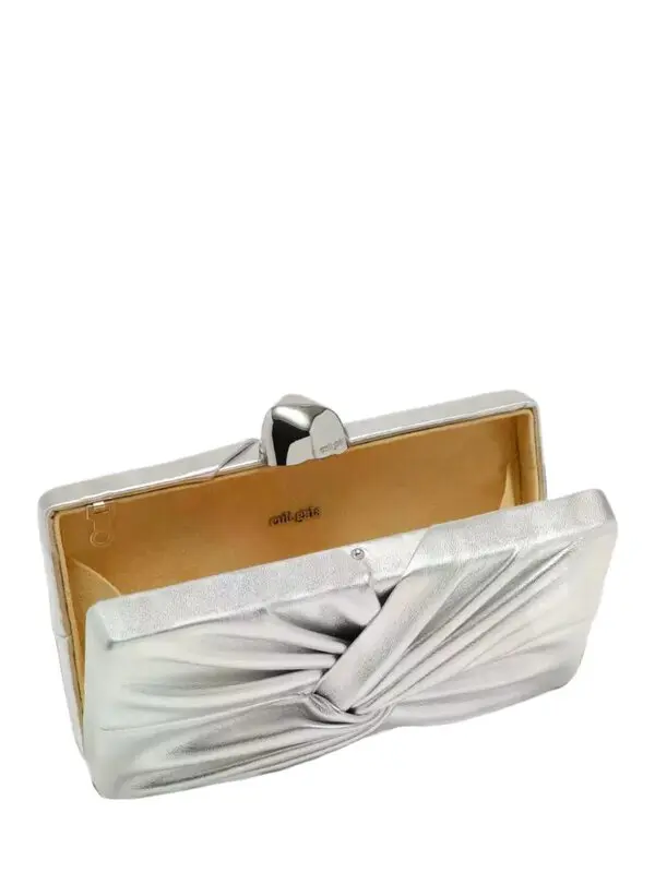 Cult Gaia Lisse Knotted Clutch Bag - Silver
