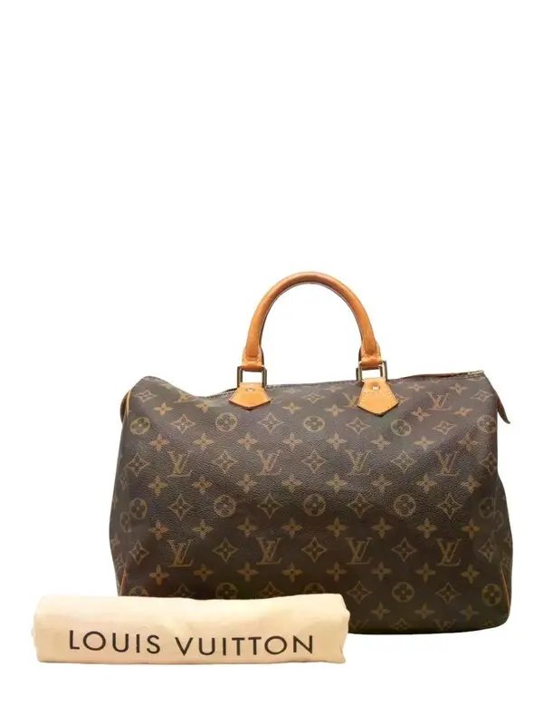 LOUIS VUITTON 1995 Monogram Speedy 35 Boston Bag - Brown