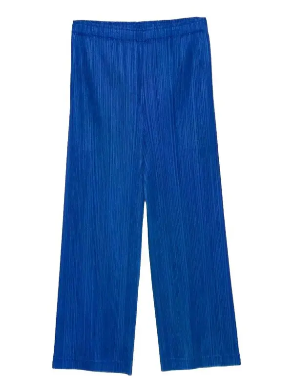 Issey Miyake Cropped Pleated Trousers - Blue