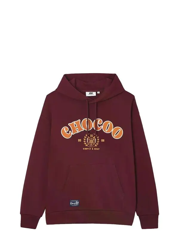CHOCOOLATE Logo Embroidered Drawstring Hoodie - Red