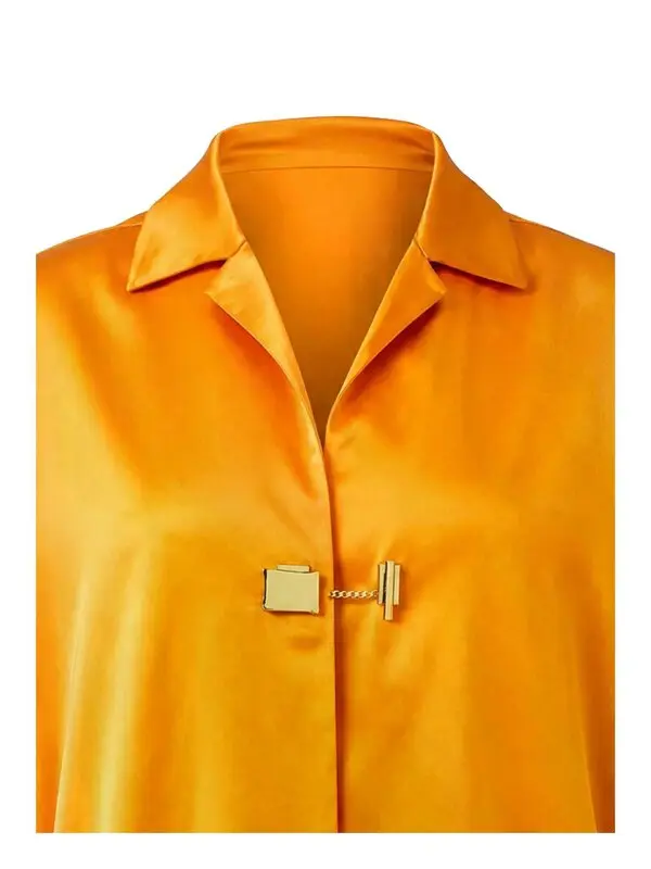 DANAME Satin Finish Blouse With Hardware Detail - Orange
