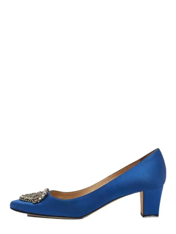 Manolo Blahnik Okkato Crystal Embellished Pumps - Blue