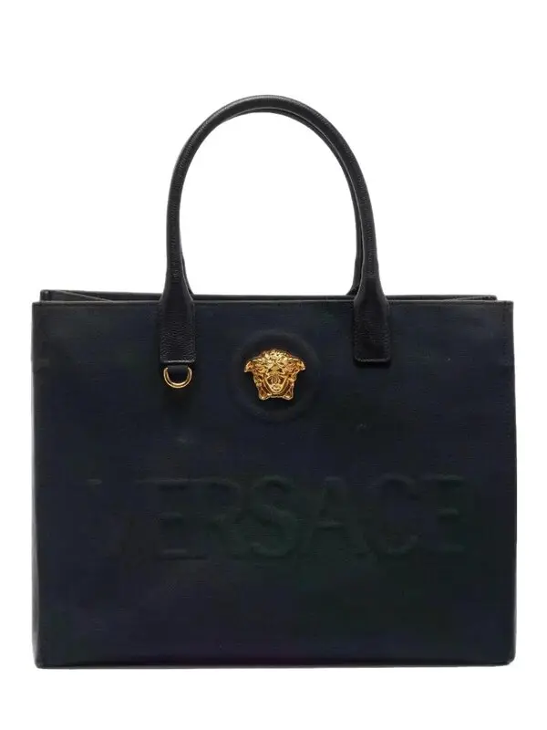 Versace La Medusa Embossed Tote Bag - Black